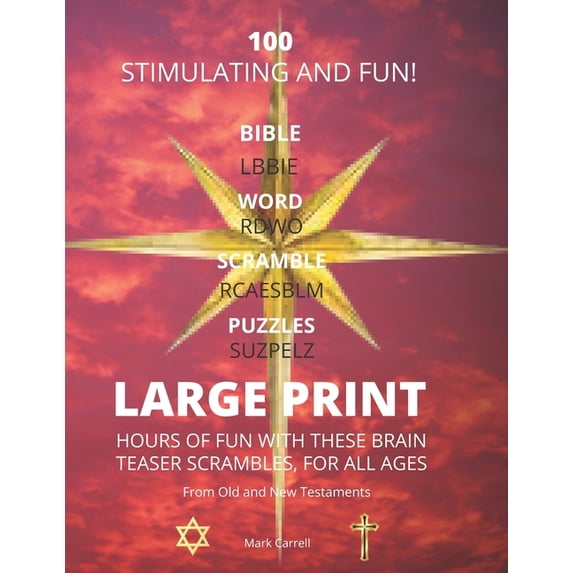 100 Large Print Bible Word Scramble Puzzles: Test your Bible knowledge ...