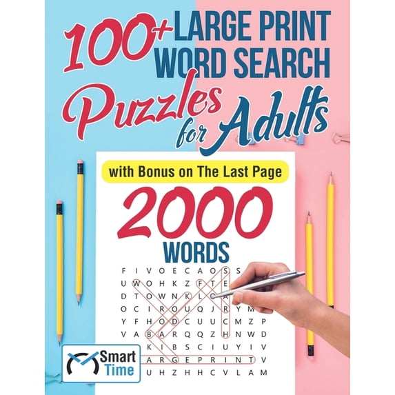 Word Search 100+ Large Print Word Search Puzzles for Adults: with Bonus ...