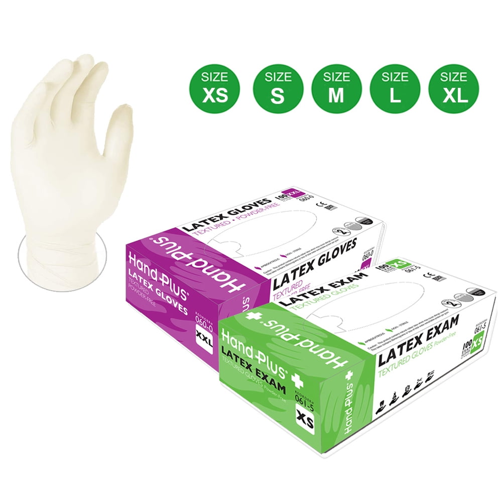 100 Latex White Gloves Powder Free Examination Gloves - Size XL ...