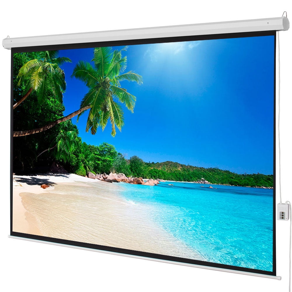 100" 4:3 Electric Motorized Projector Screen HD Home Theater Remote ...