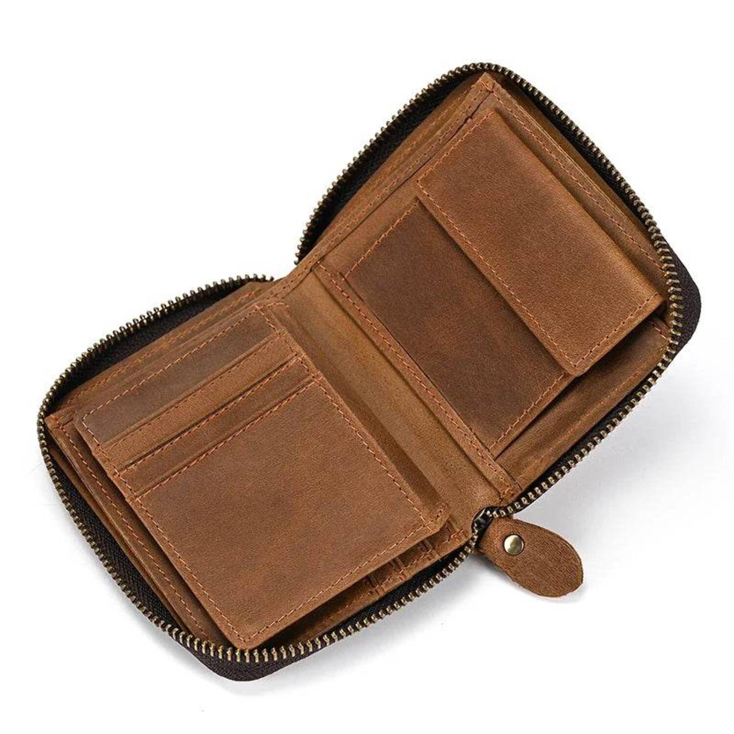 100% Leather Coin Wallet Zip for Men, Women - Walmart.com