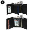 100% Leather Tri-fold Credit Card Mens Wallet Black 961107 (C ...