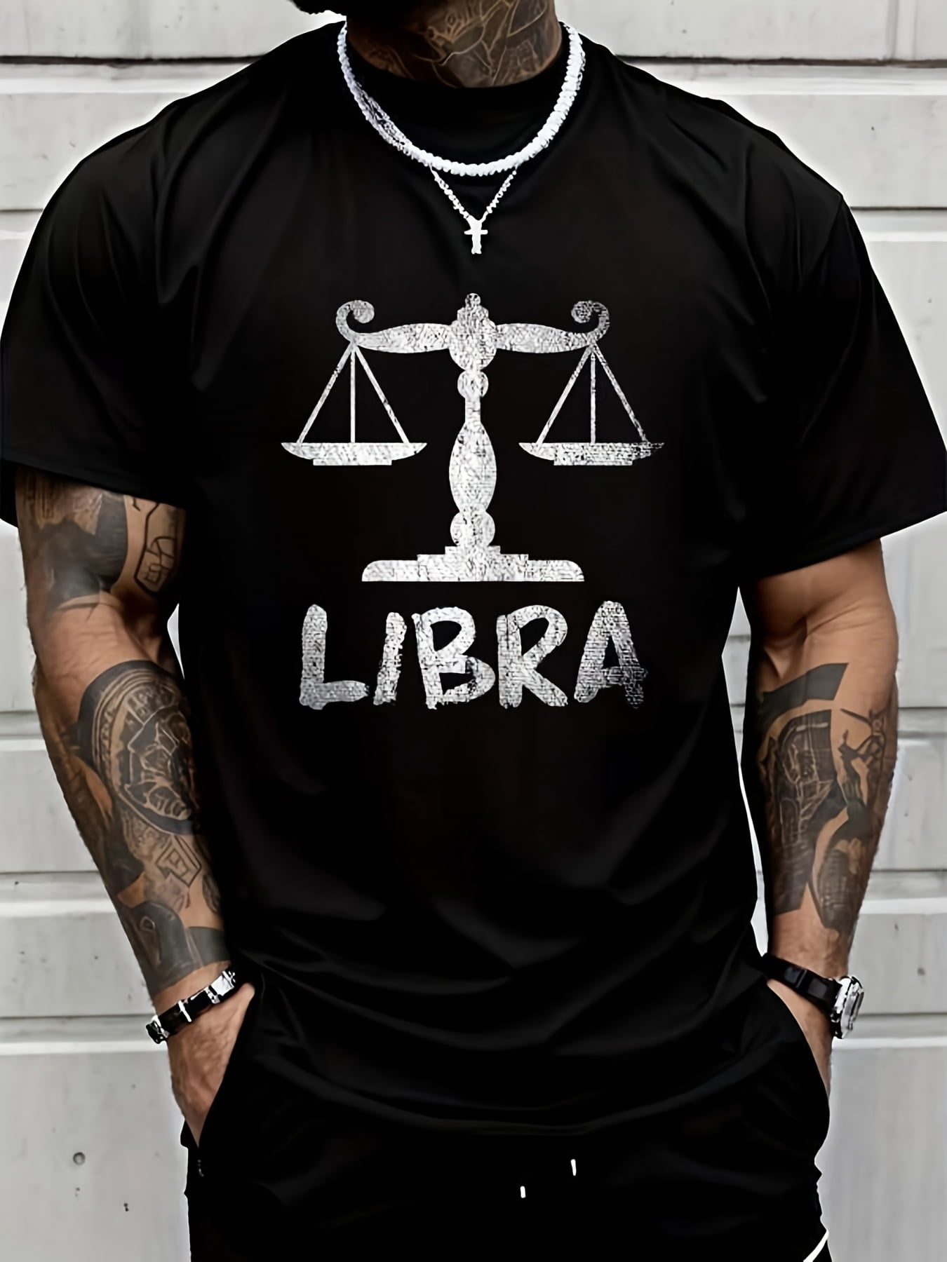 100% Libra Zodiac Sign T-Shirt Street Hip-Hop Style Men'S T-Shirt Extra ...