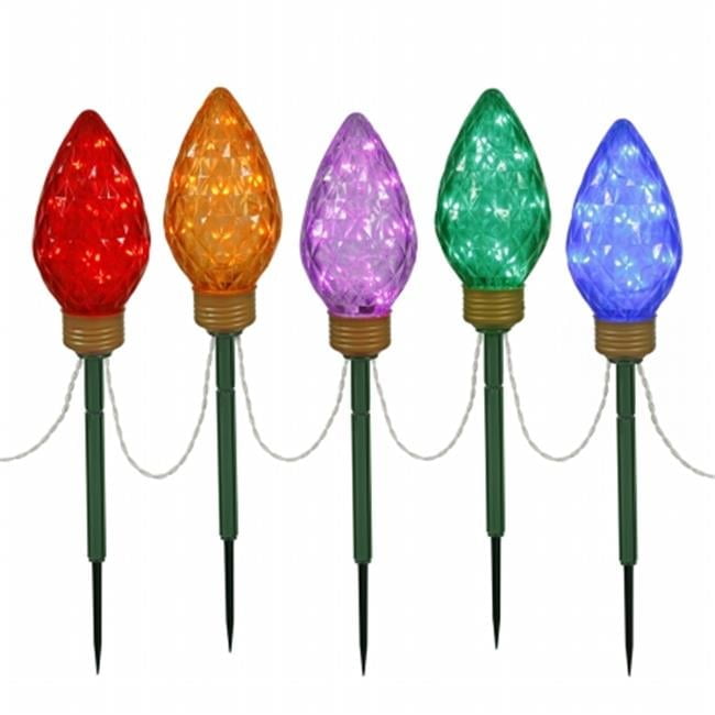 100 Light x 8.5 in. LED Multi C9 5 Piece Stake - Walmart.com