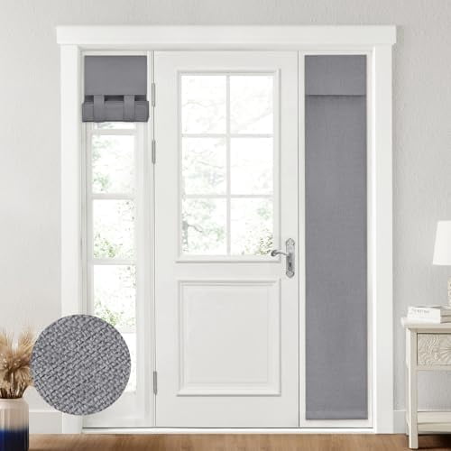 100% Linen Blackout Sidelight Curtains for Front Door, Side Door Window ...