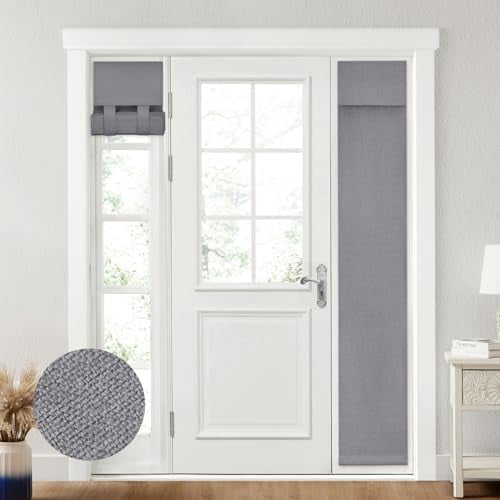 100% Linen Blackout Sidelight Curtains for Front Door, Side Door Window ...