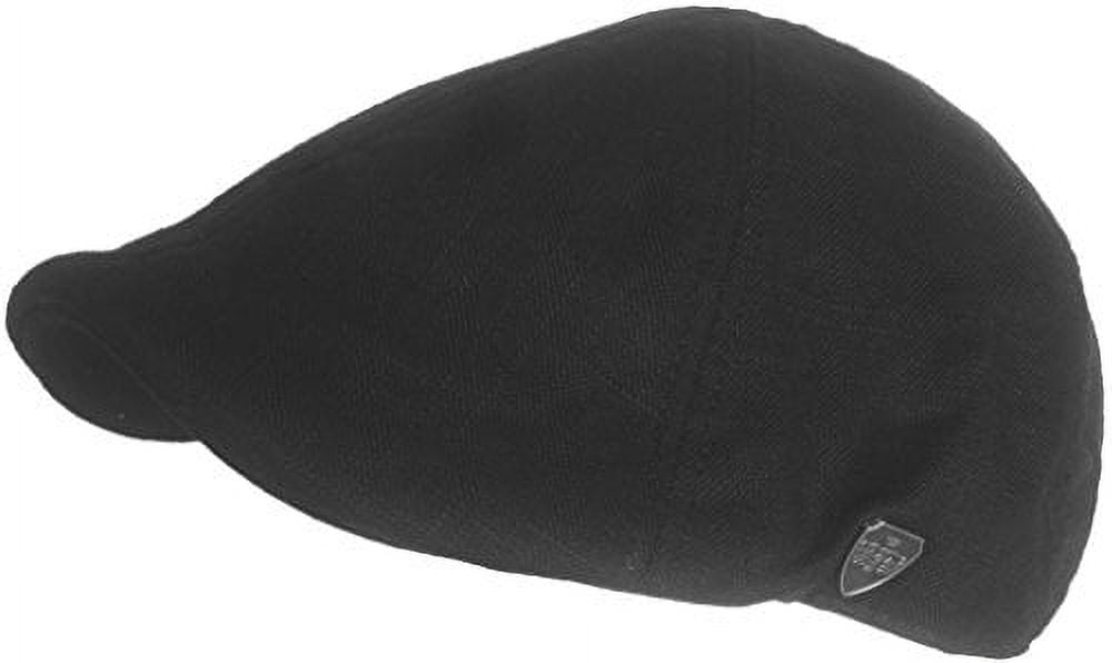 100% Linen Summer Pub Hat 6 Panel Duck Bill Scally Cap (Black ...