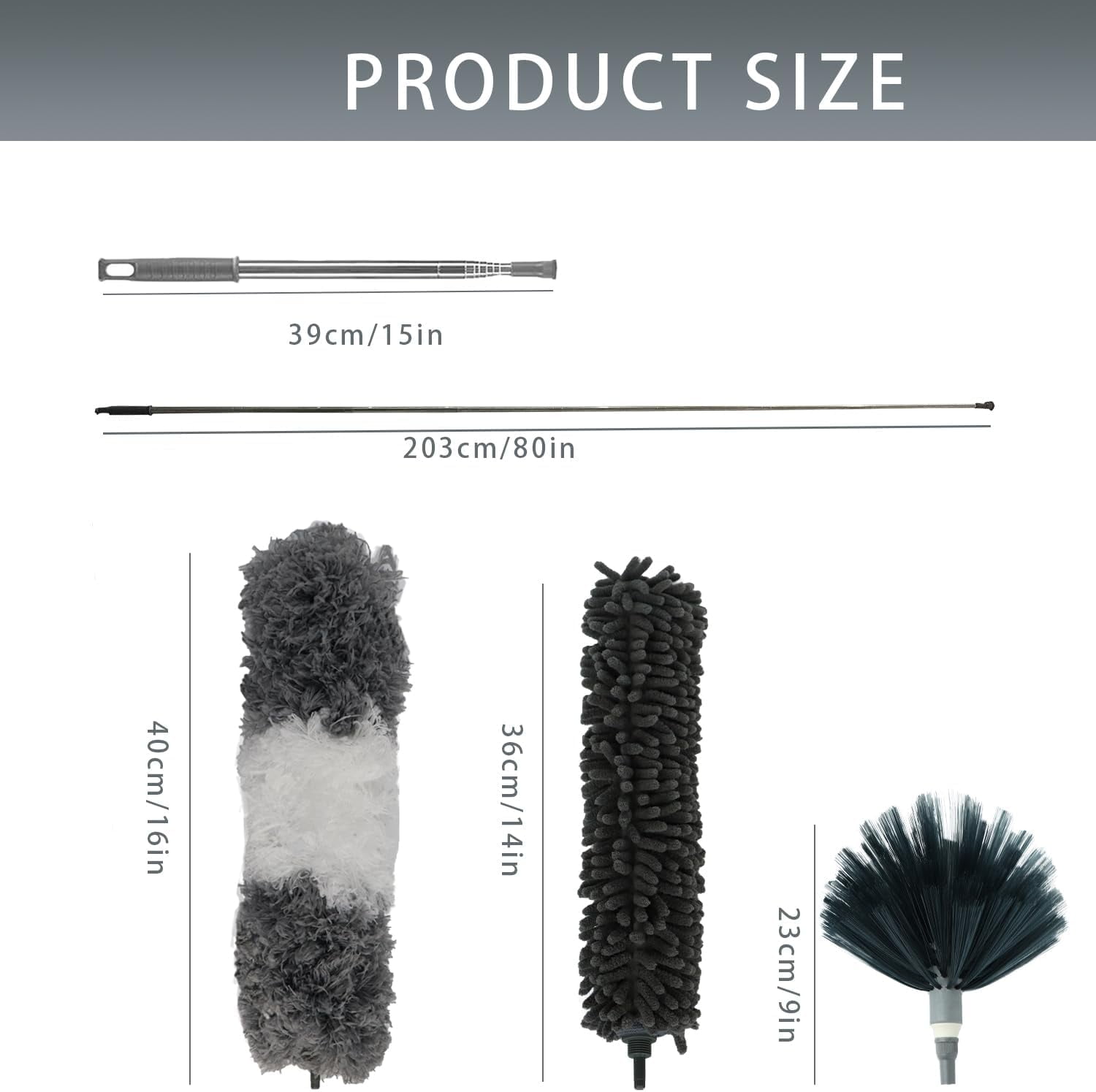 100" Long Handle Duster with Extension Pole,Bendable Ceiling Fan ...