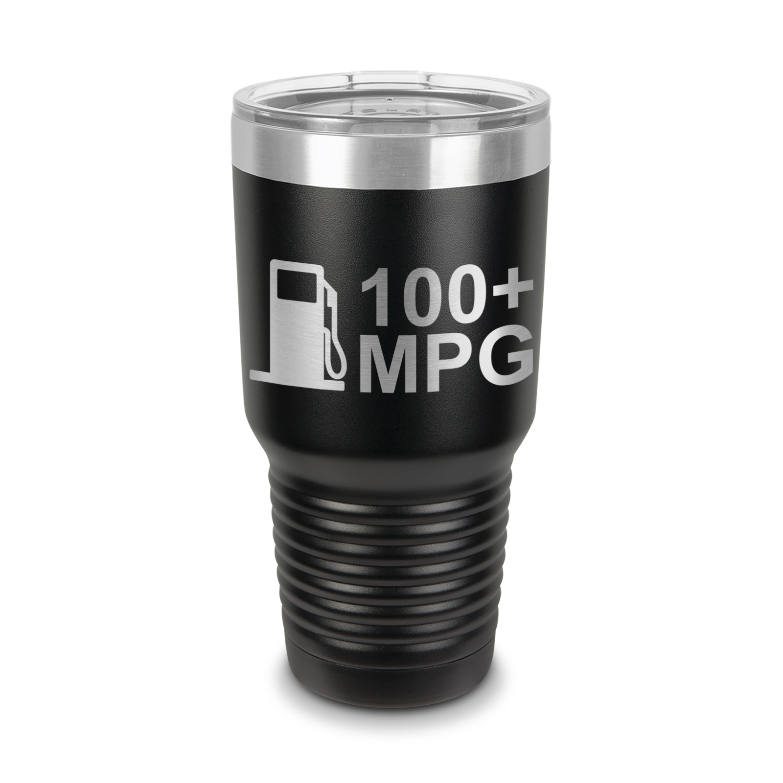 100 MPG Tumbler 30 oz - Laser Engraved w/ Clear Lid - Stainless Steel ...