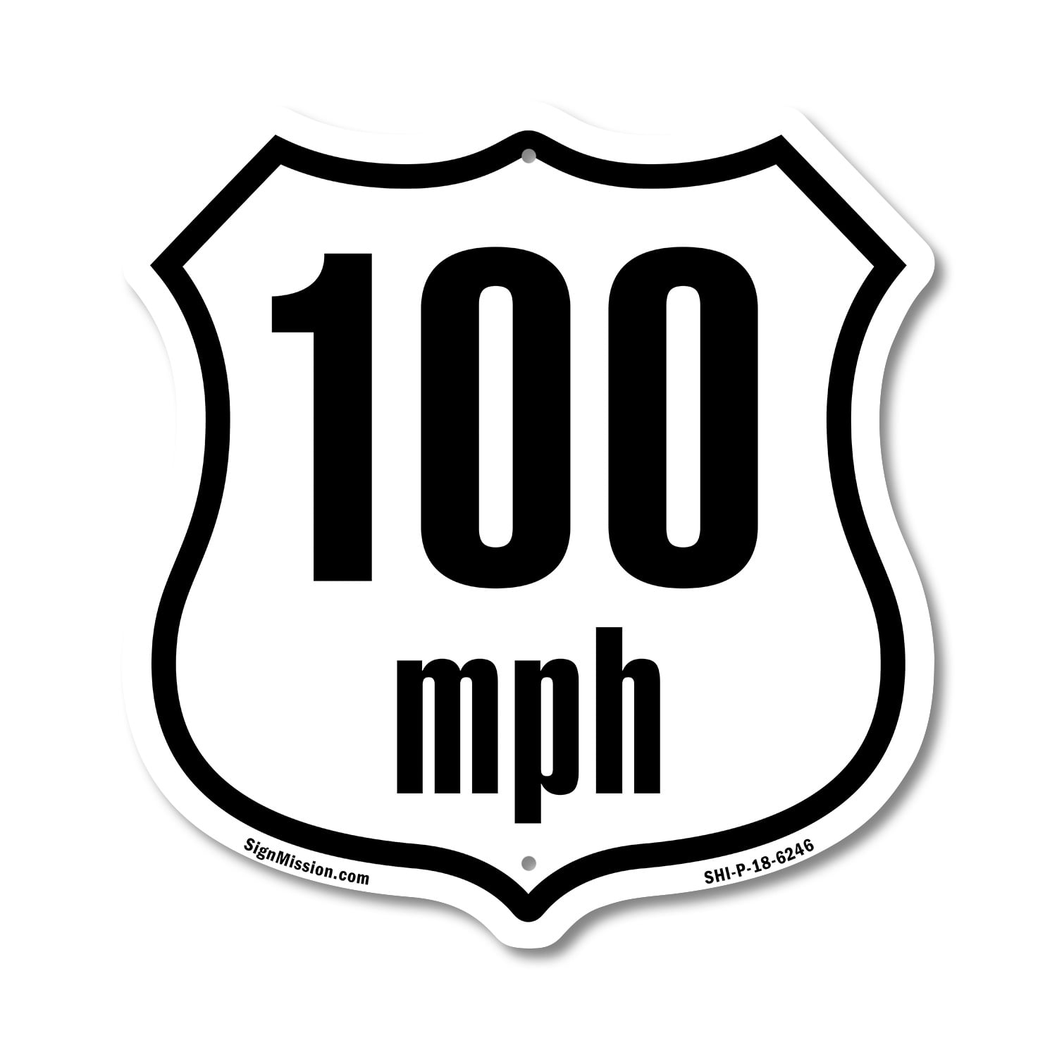 100 MPH Miles Per Hour (5 Pack) 12 inch X 12 inch Shield-Shaped Rust ...