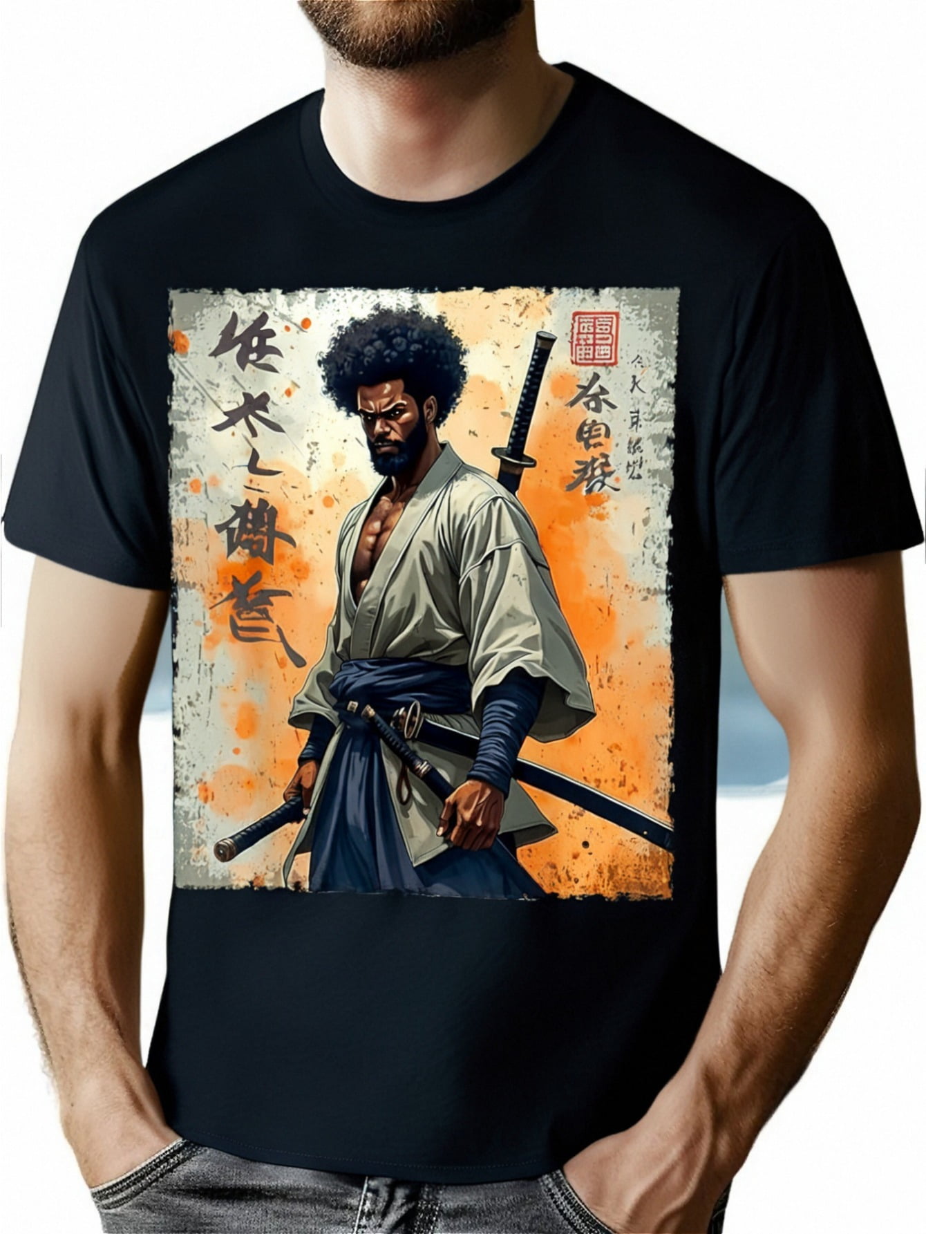 100% Made in USA, 180g Vintage African Samurai Afro American Bushido ...
