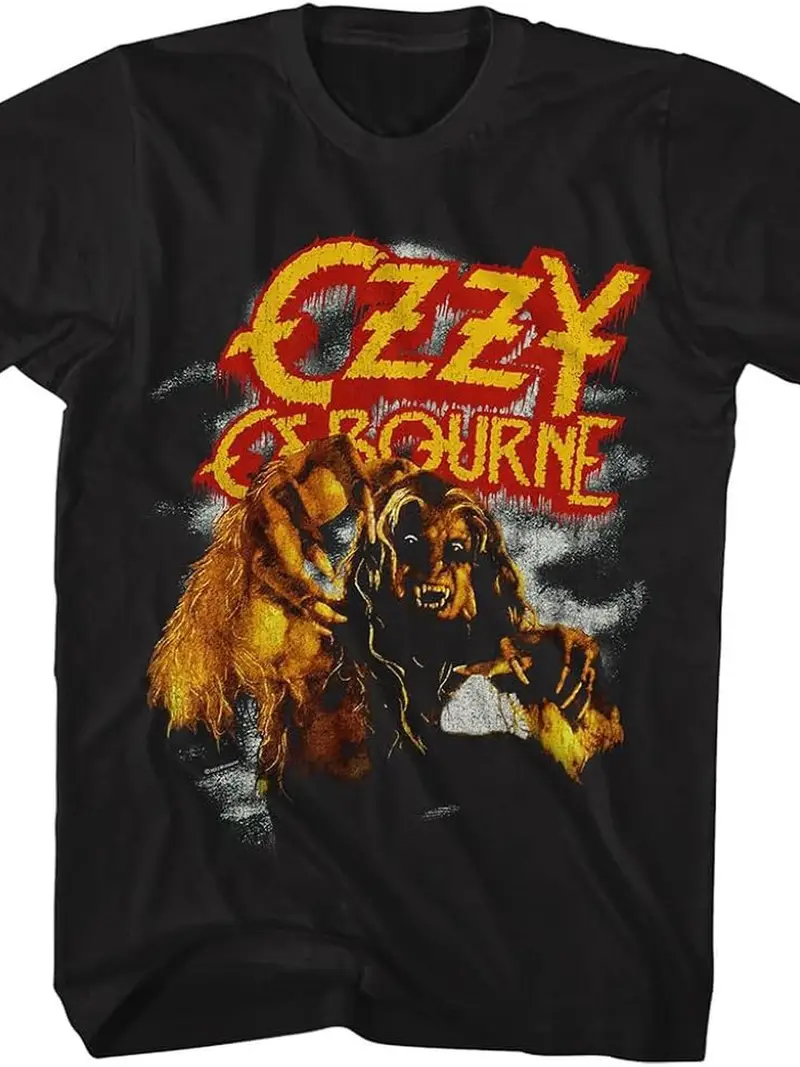 100% Made in USA, 180g Ozzy Osbourne Bark at The Moon Mens Black Short Sleeve T Shirt 80s Rock ...