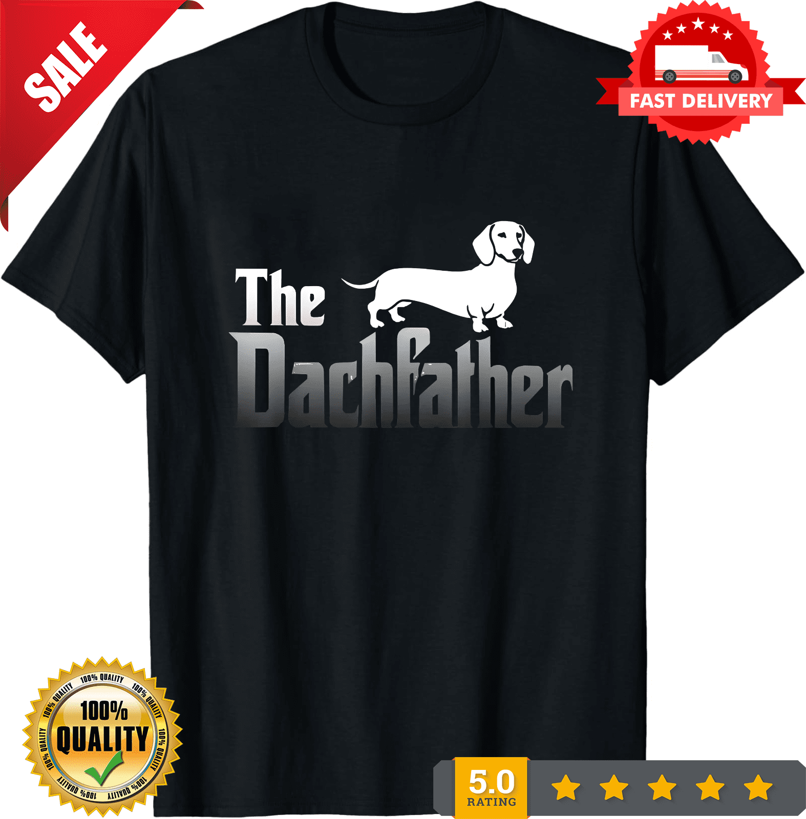 100% Made in USA, 180g The Dachfather Dachshund Wiener Dog The ...