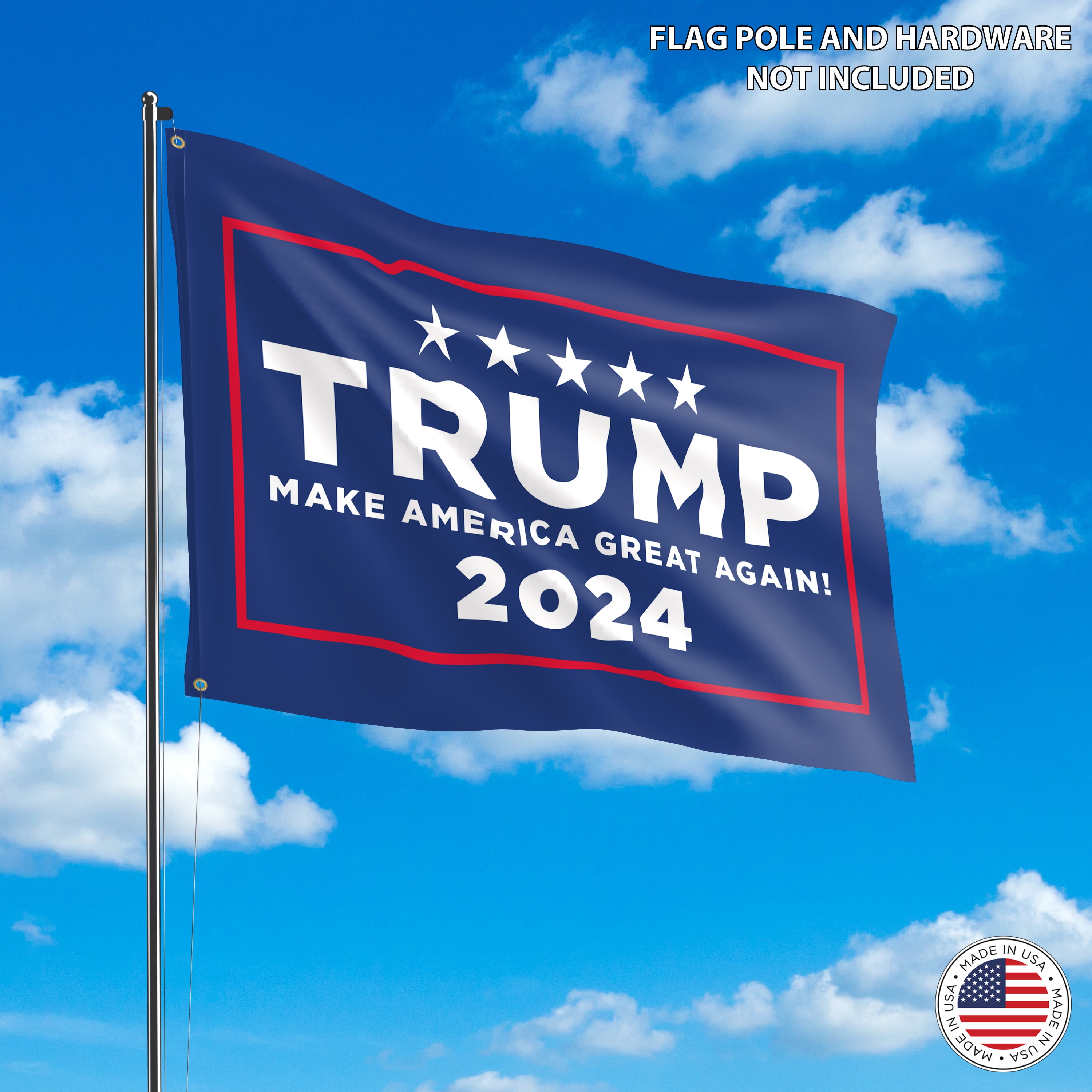 100% Made in the USA Trump MAGA 2024 3'x5' Flag by Ashton - Walmart.com