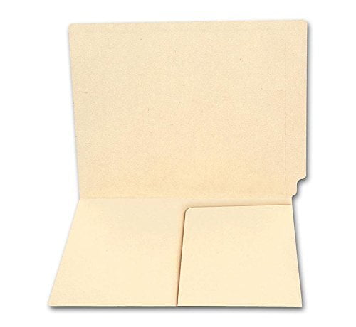 100 Manila File Folders 11 pt, Inward-facing Half Pocket, -Box of 100 ...
