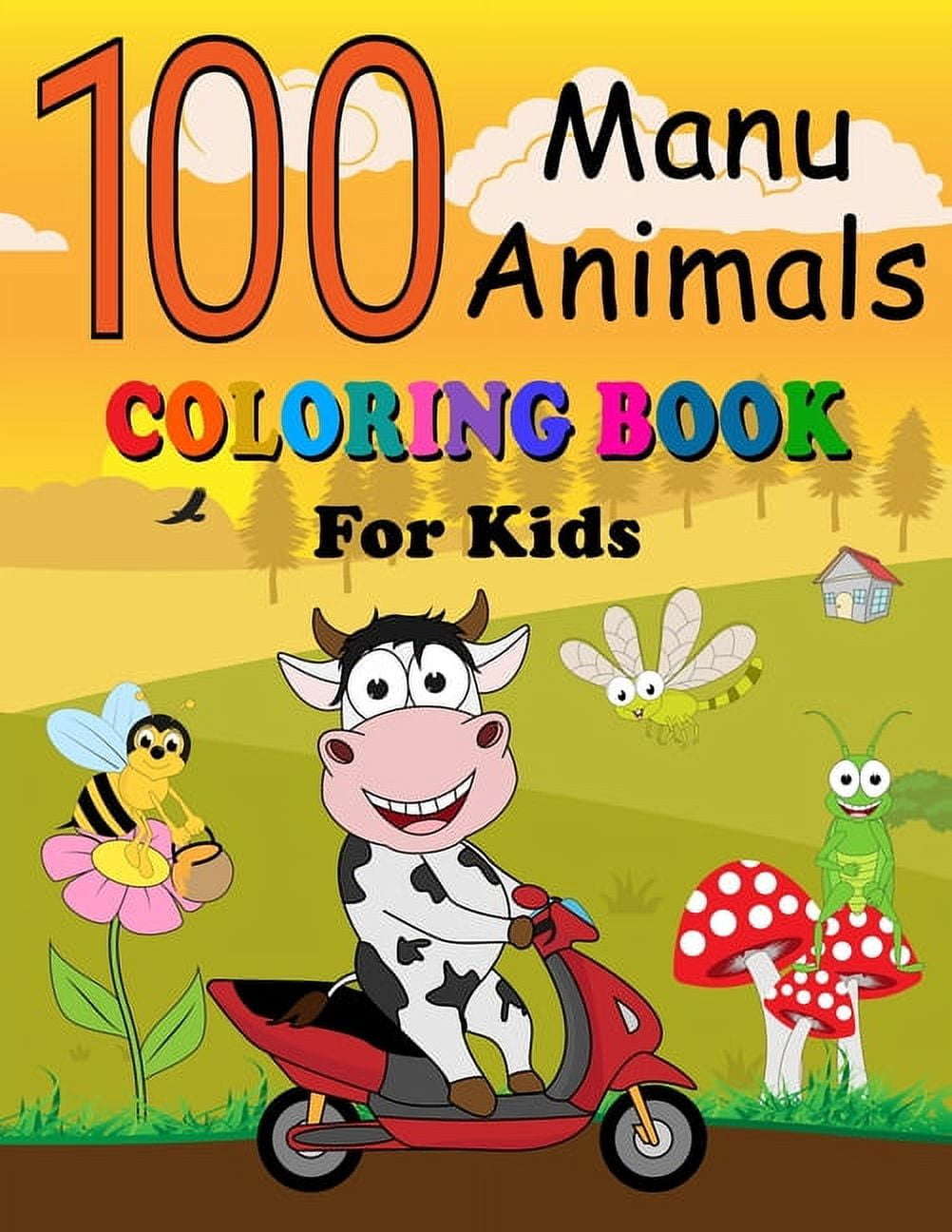 100 Manu Animals Coloring Book for Kids: English - Samoan Pages of ...