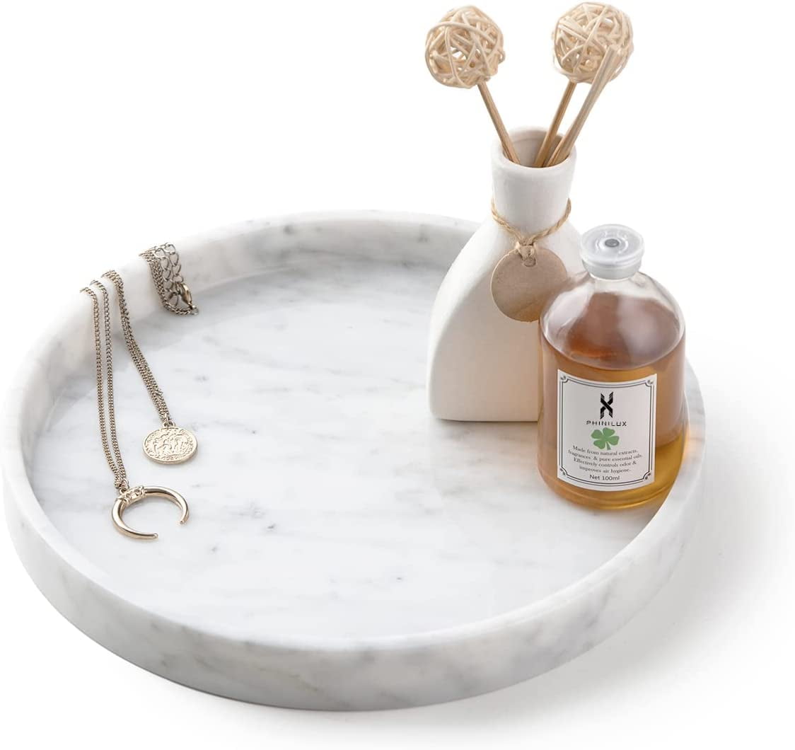𝐋𝐮𝐱𝐮𝐫𝐲 𝐈𝐭𝐚𝐥𝐢𝐚𝐧 100% Marble Round Vanity Tray 10‘’, Minimalist Modern ...