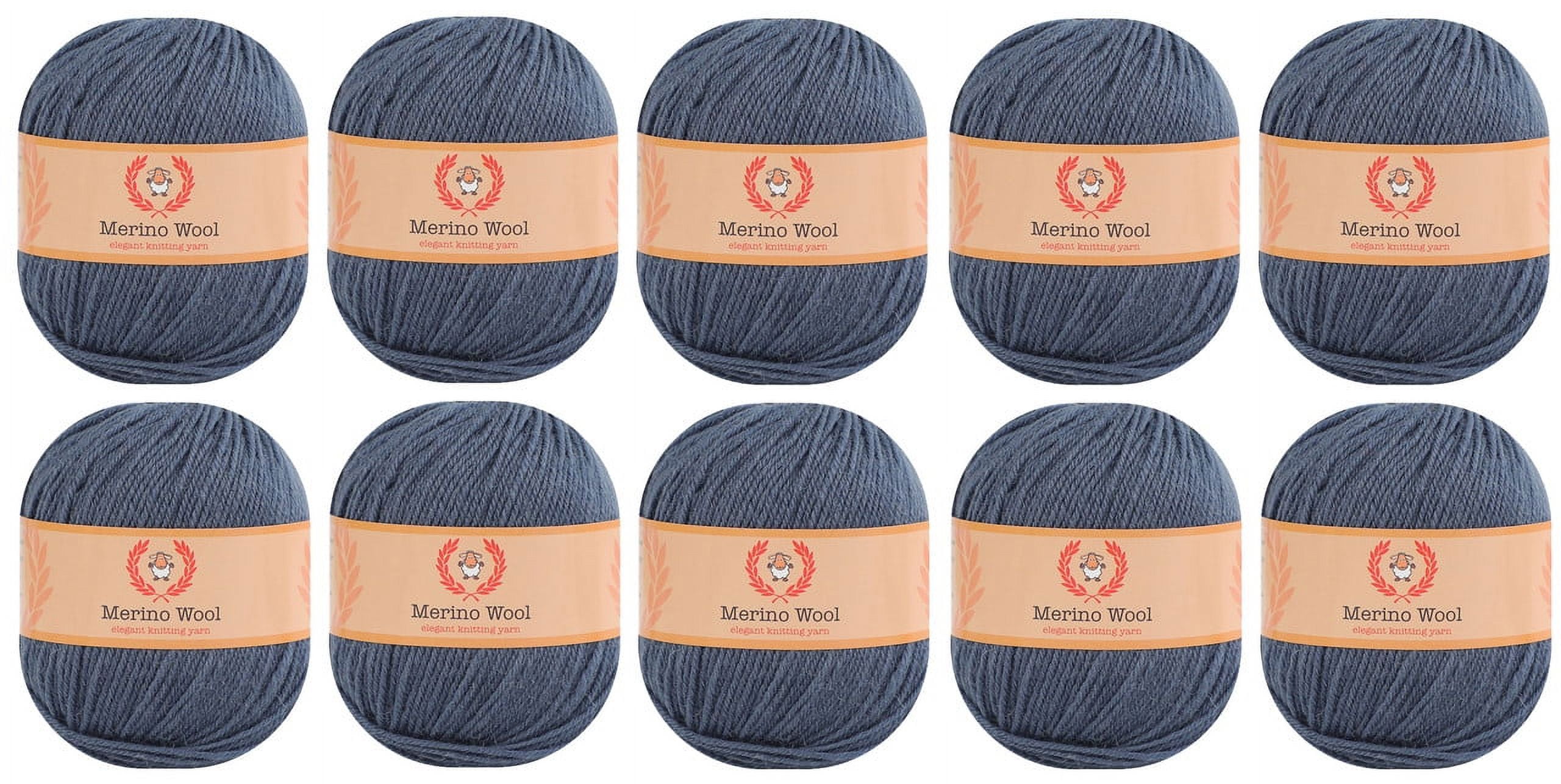 100% Merino Wool Yarn 10 Pack by Yonkey Monkey - Dark Gray 219 ...