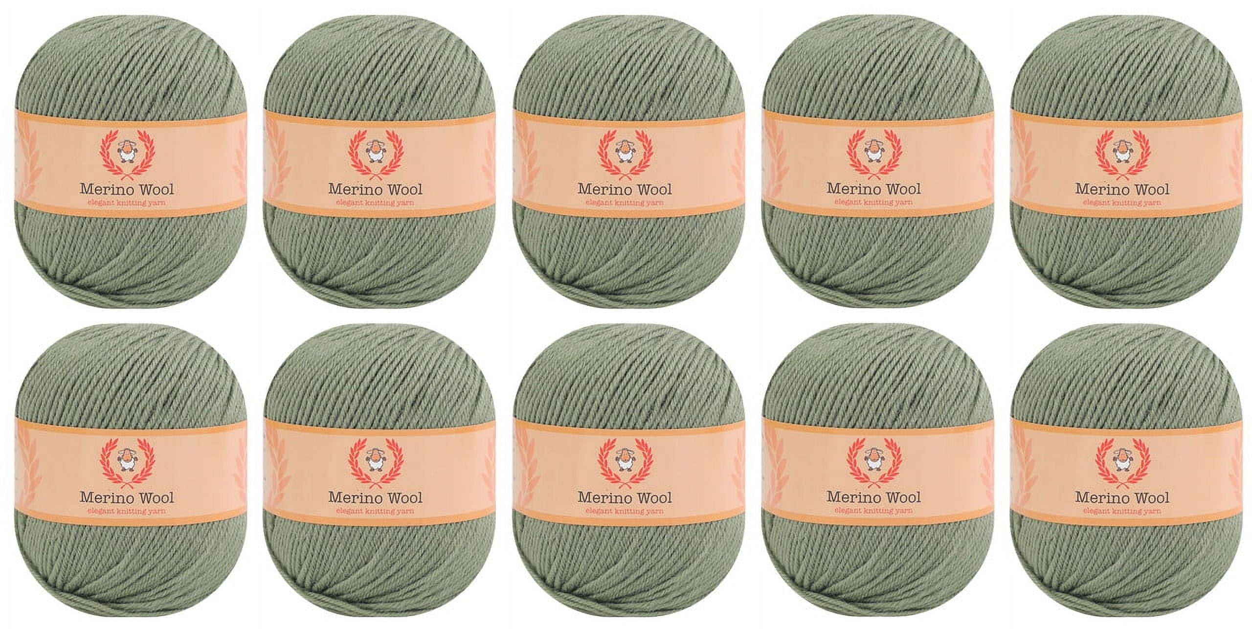 100% Merino Wool Yarn 10 Pack by Yonkey Monkey - Malt 211 - Walmart.com