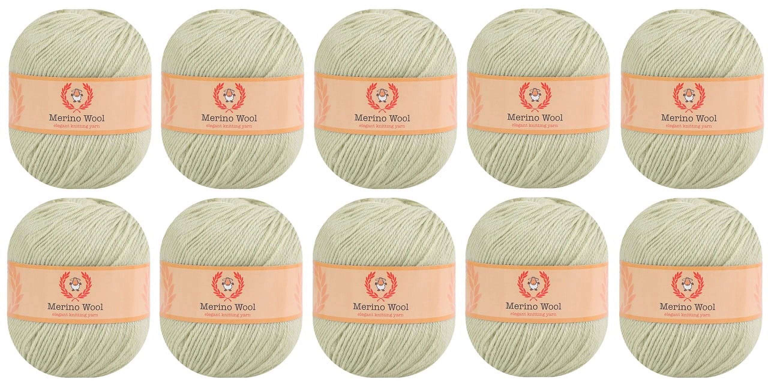100% Merino Wool Yarn 10 Pack by Yonkey Monkey - Mint Green 213 ...