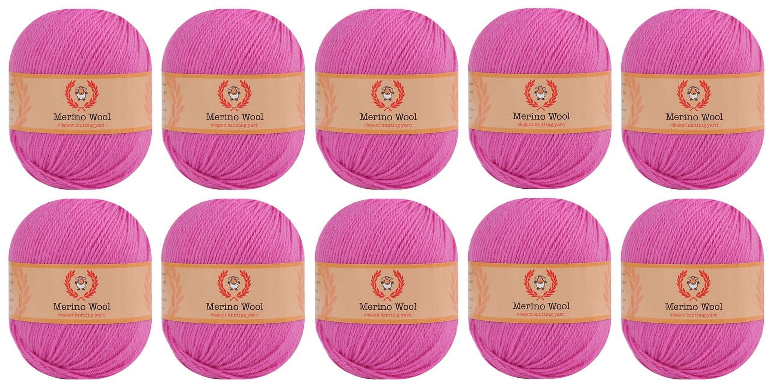 100% Merino Wool Yarn 10 Pack by Yonkey Monkey - Plum 228 - Walmart.com