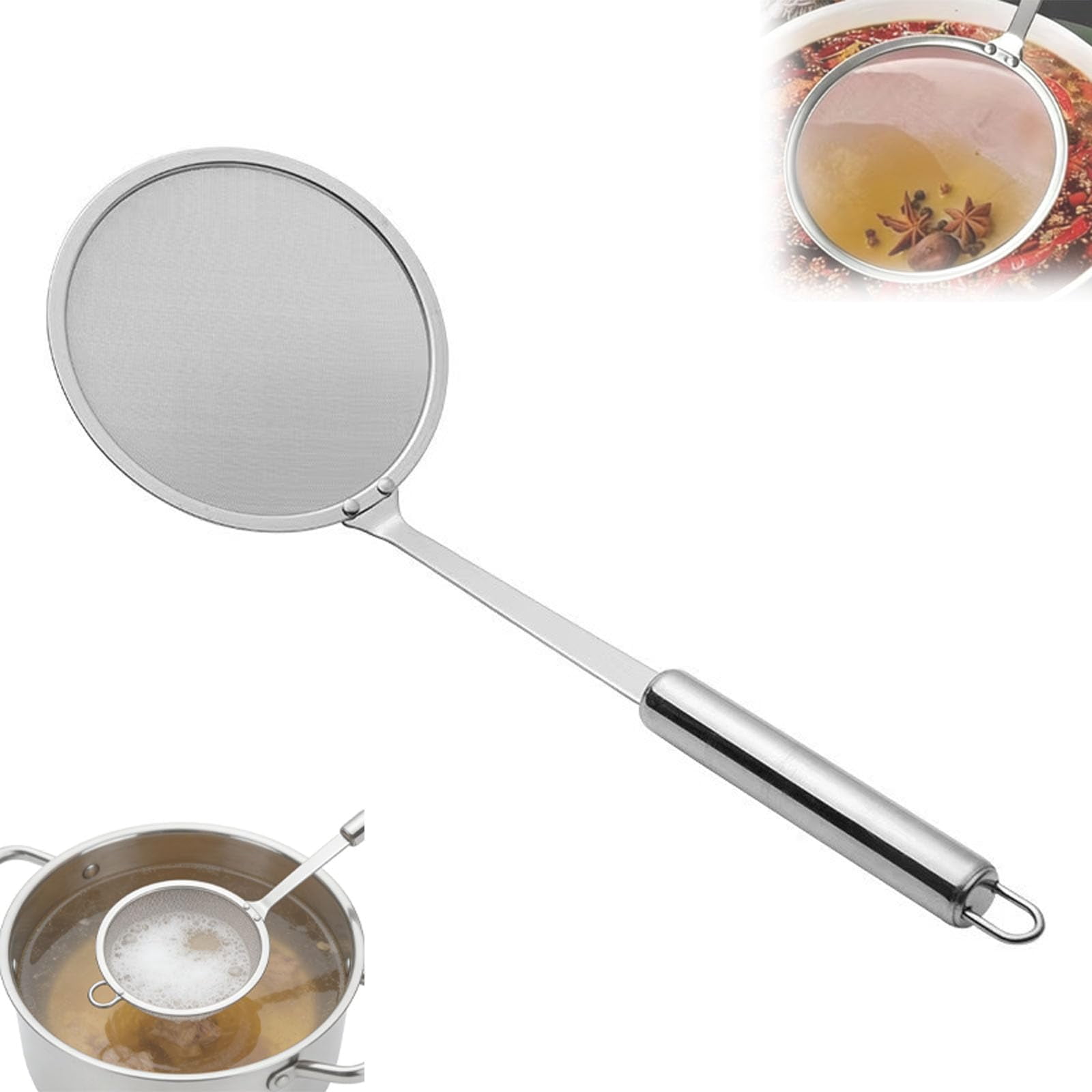 100 Mesh Ultra Fine Stainless Steel Fat Skimmer Spoon – Fine Mesh ...