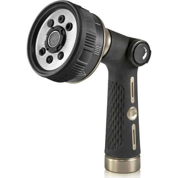 100% Metal Hose Nozzle Heavy Duty - 8 Spray Patterns Garden Hose Nozzle ...