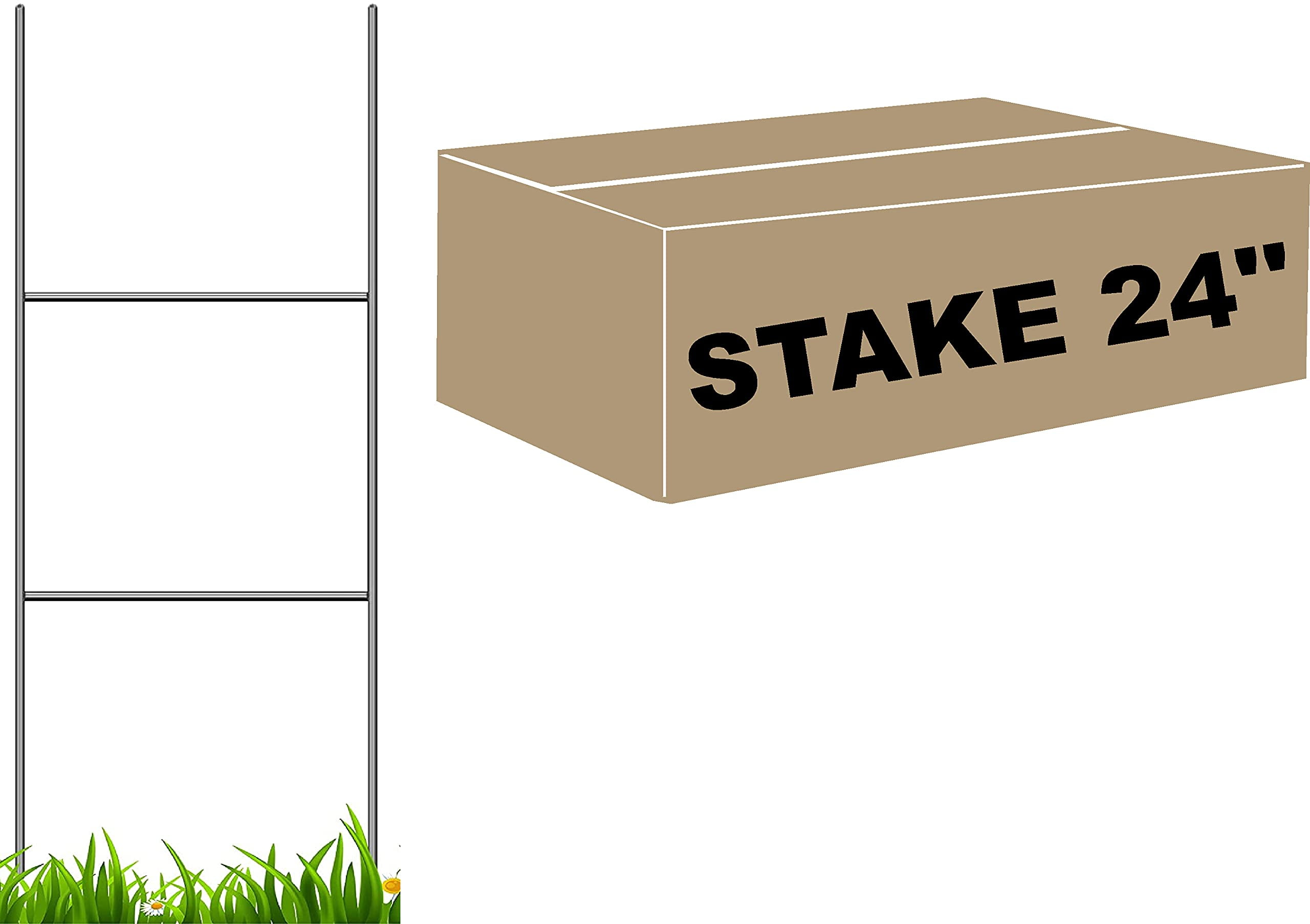 100 Metal Stake 10x24 inch x9 Gauges Double H-Frame, Signs Stake 24 ...