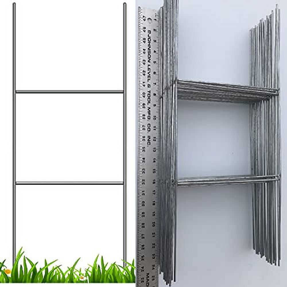 100 Metal Stake Double H-Frame 10x24 inch 9 Gauges Wire Stake Signs ...