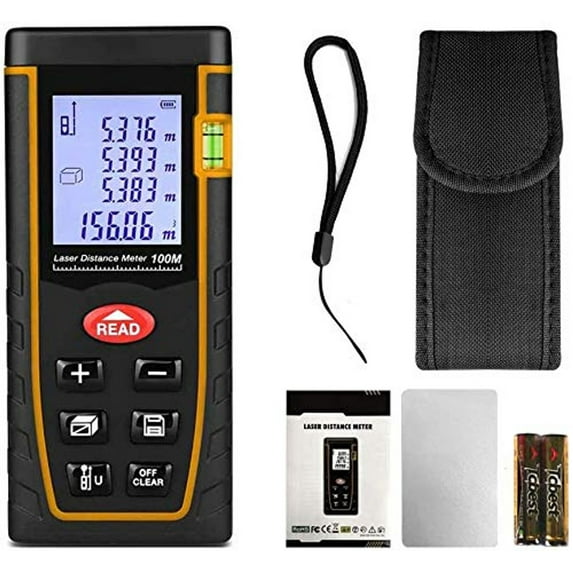 100 Meter Classic Laser Measure Finder Mute Laser Distance Meter with 2 ...