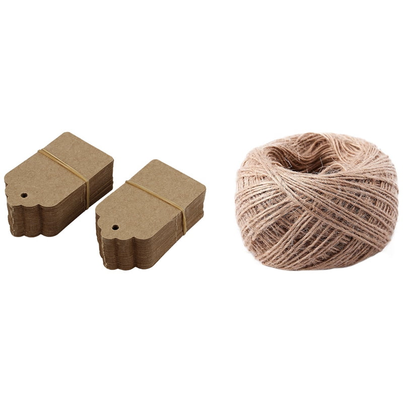 100 Meter - Natural Textured Hessian Twine String 1mm with 100Pack ...