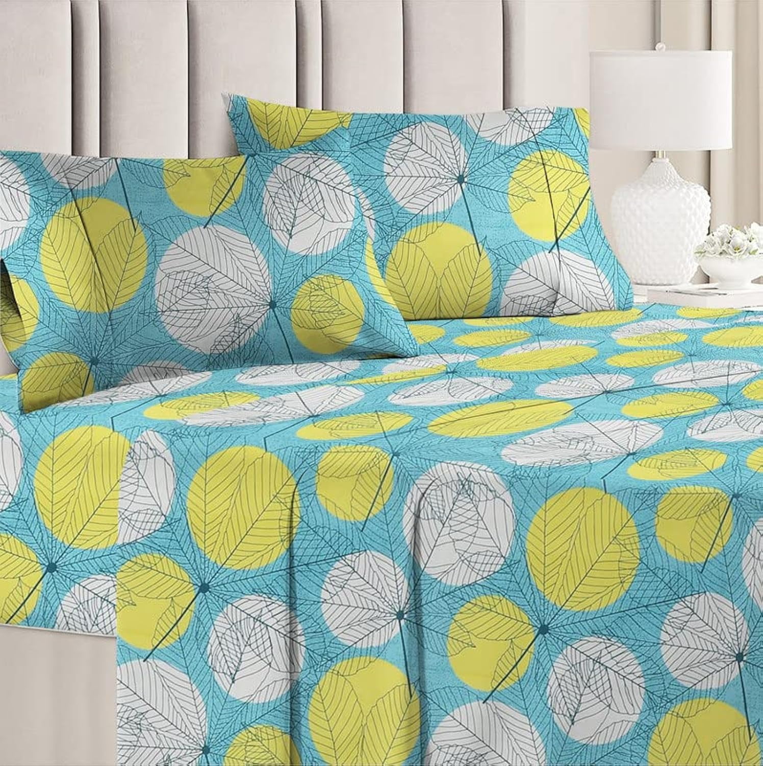 100% Microfiber Cotton Bedsheet For Double Bed With 2 Pillow Covers ...