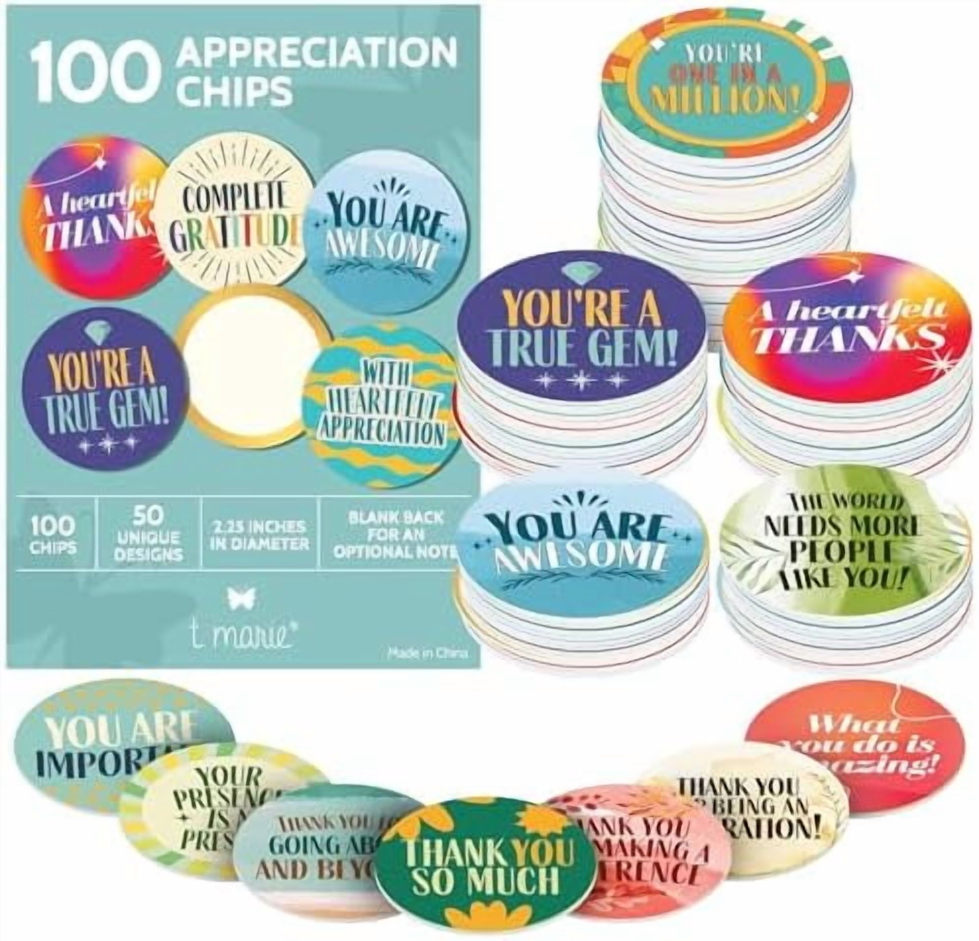 100 Mini Bulk Appreciation Gifts - 2.25” Token of Appreciation Chips ...