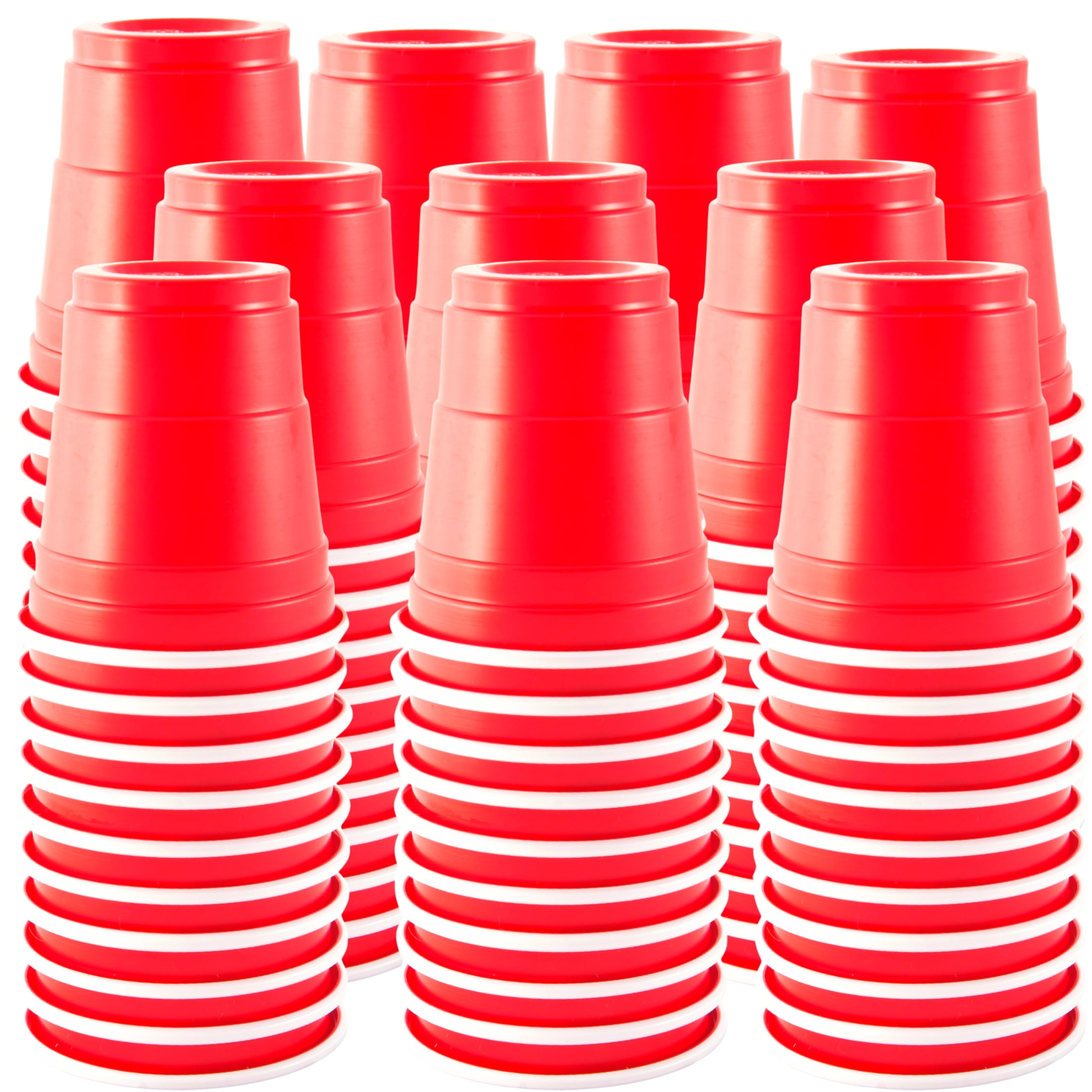 (100) Mini Red Plastic Solo Cups 2oz Plastic Shot Glasses Disposable ...