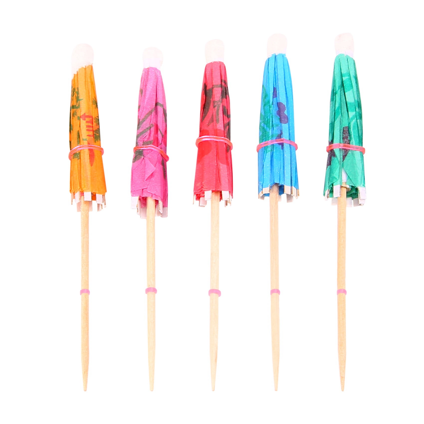 100 Mixed Paper Cocktail Umbrellas Parasols for Party Tropical Drinks ...