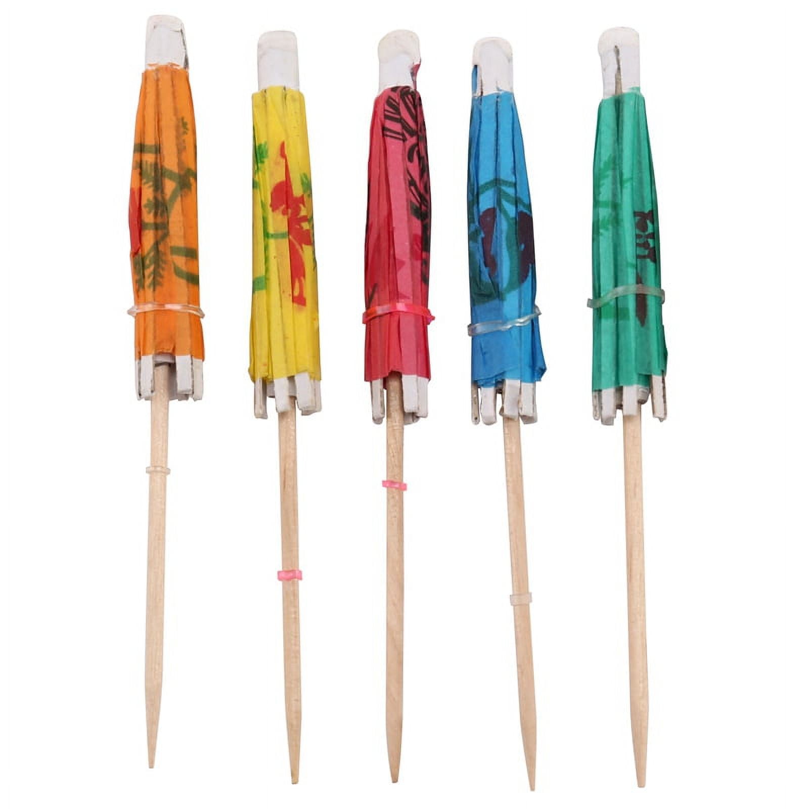 100 Mixed Paper Cocktail Umbrellas Parasols for Tropical Drinks ...