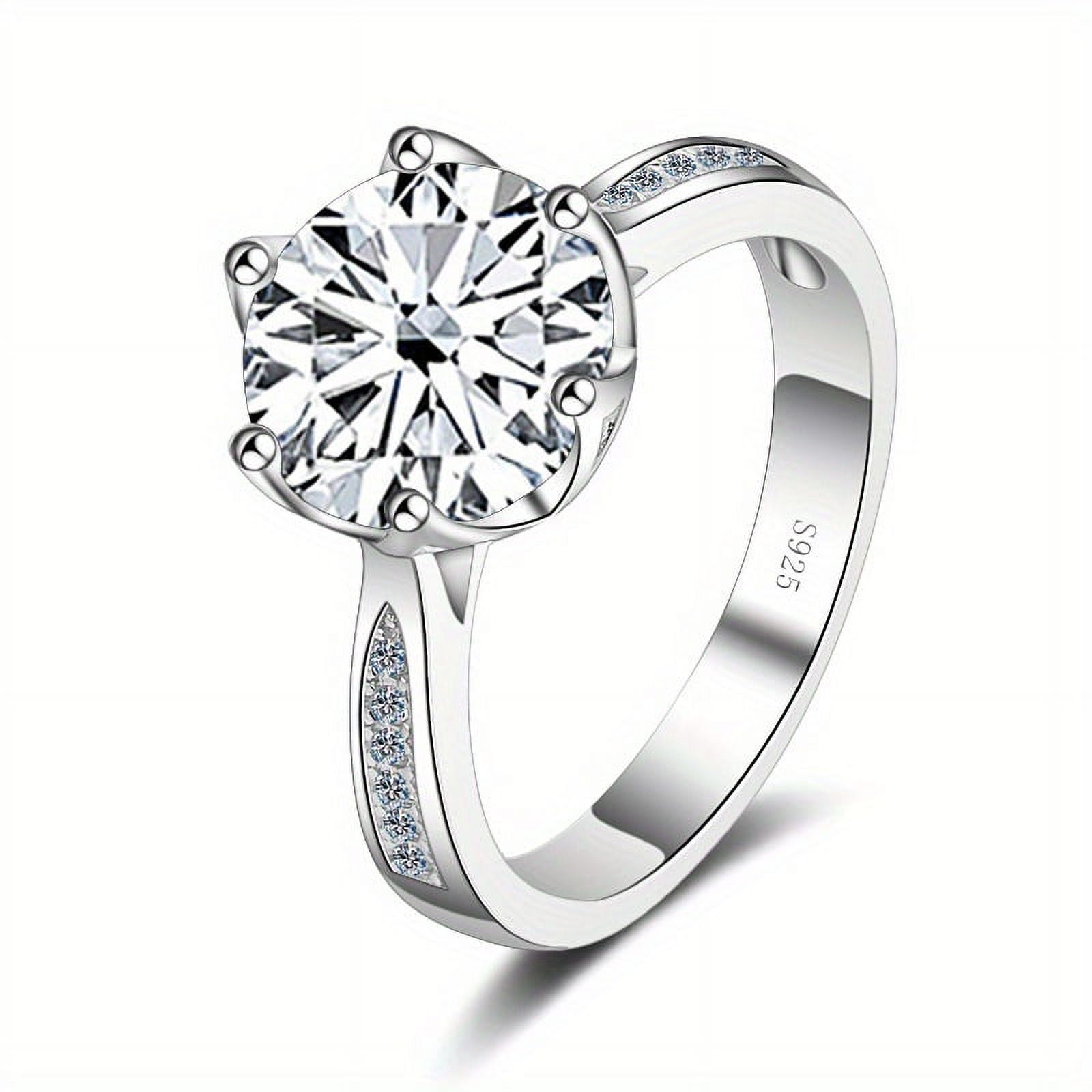 100% Moissanite Ring with 3.0 Carats, a Stunning Engagement Ring for ...