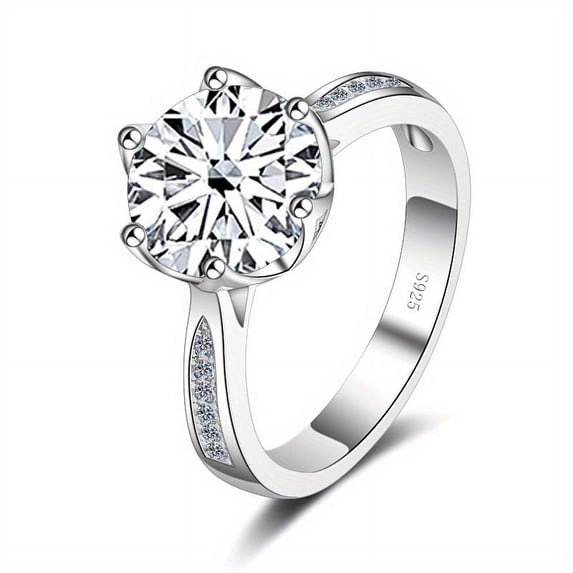 100% Moissanite Ring with 3.0 Carats, a Stunning Engagement Ring for ...