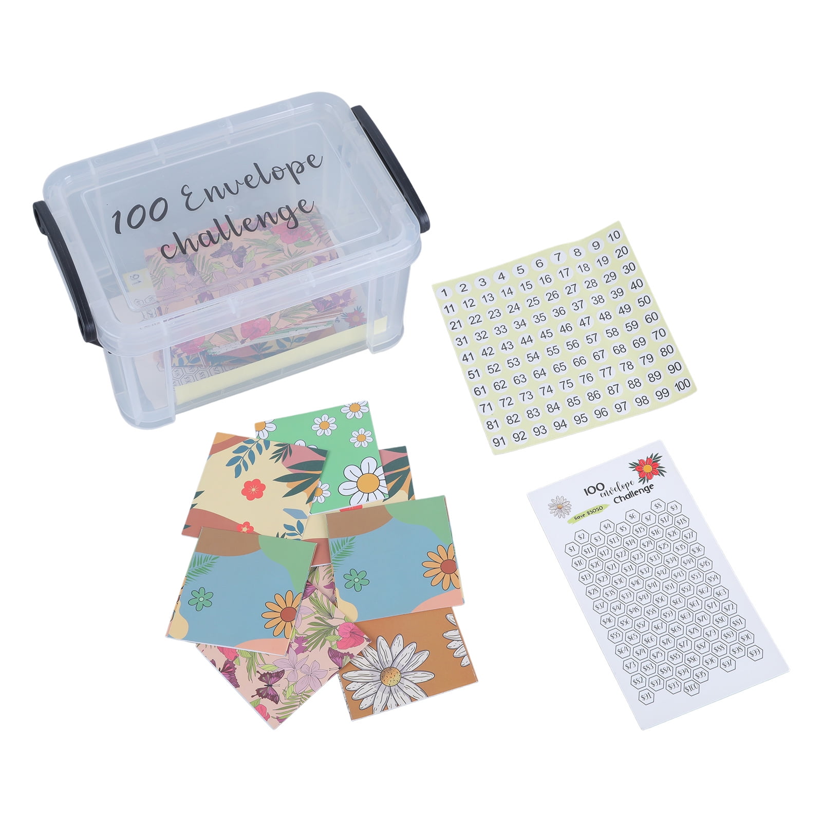 100 Money Envelopes with Number Stickers and Organizer Box for Money ...