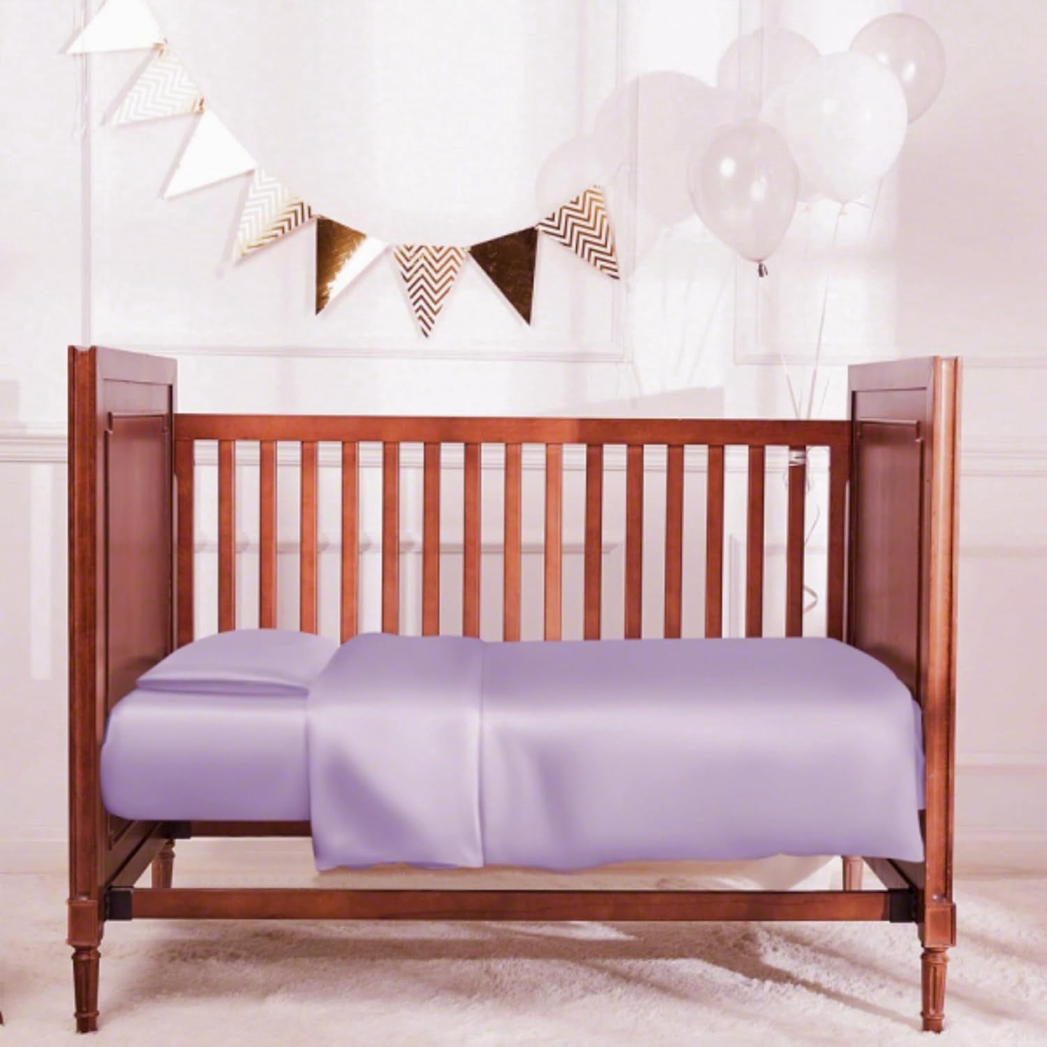 100% Mulberry Silk Crib Sheets for Baby Toddler Hair, Made in USA, Pure ...