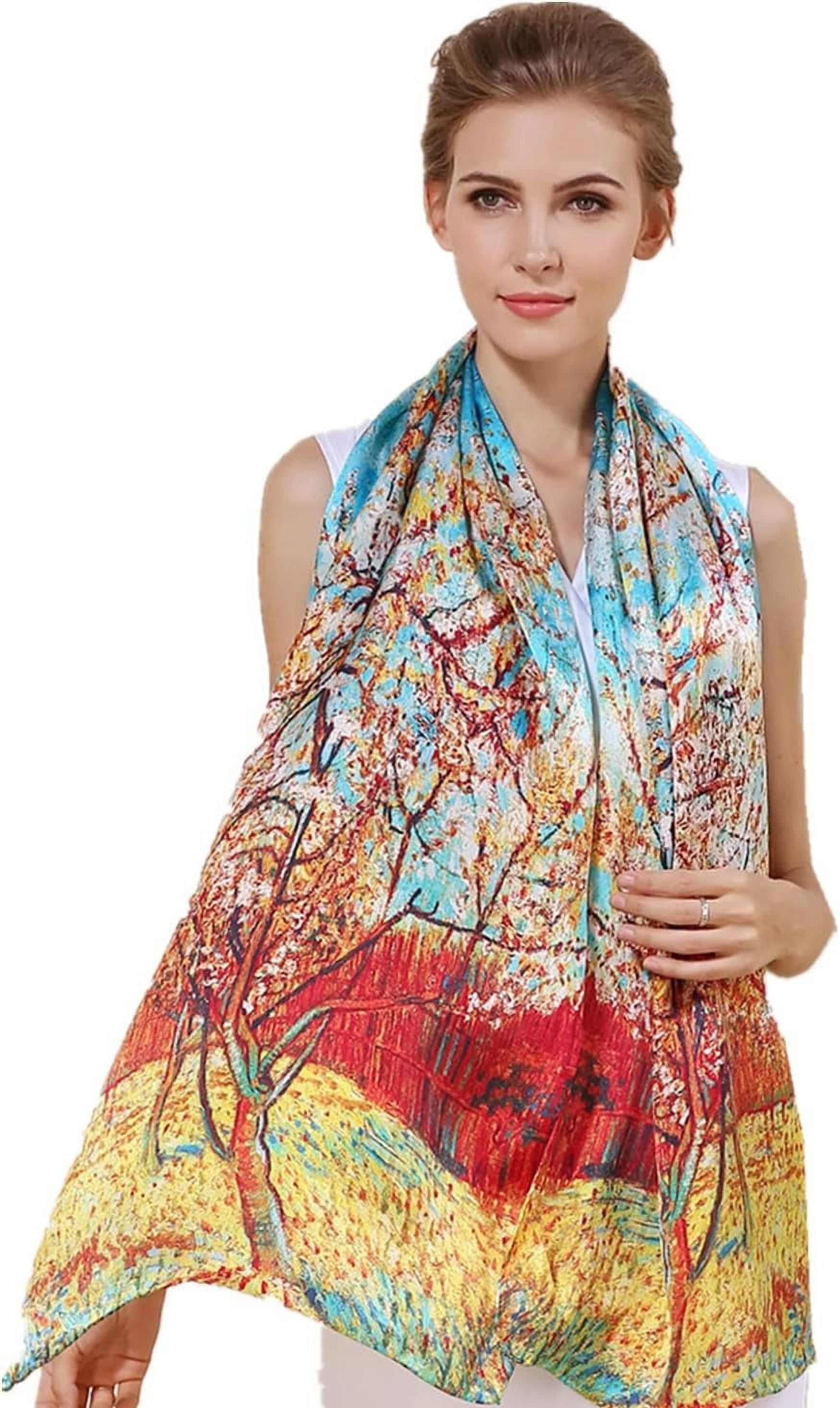 100% Mulberry Silk Long Scarf for Women Large Shawls for Headscarf and ...