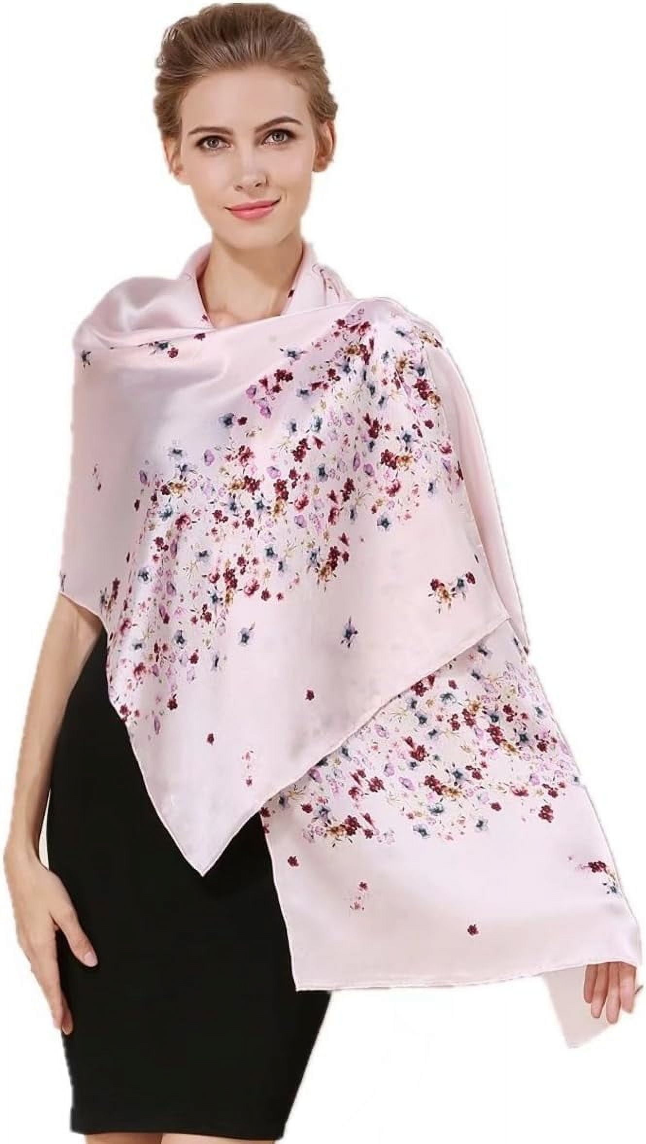 100% Mulberry Silk Long Scarf for Women Large Shawls for Headscarf and ...