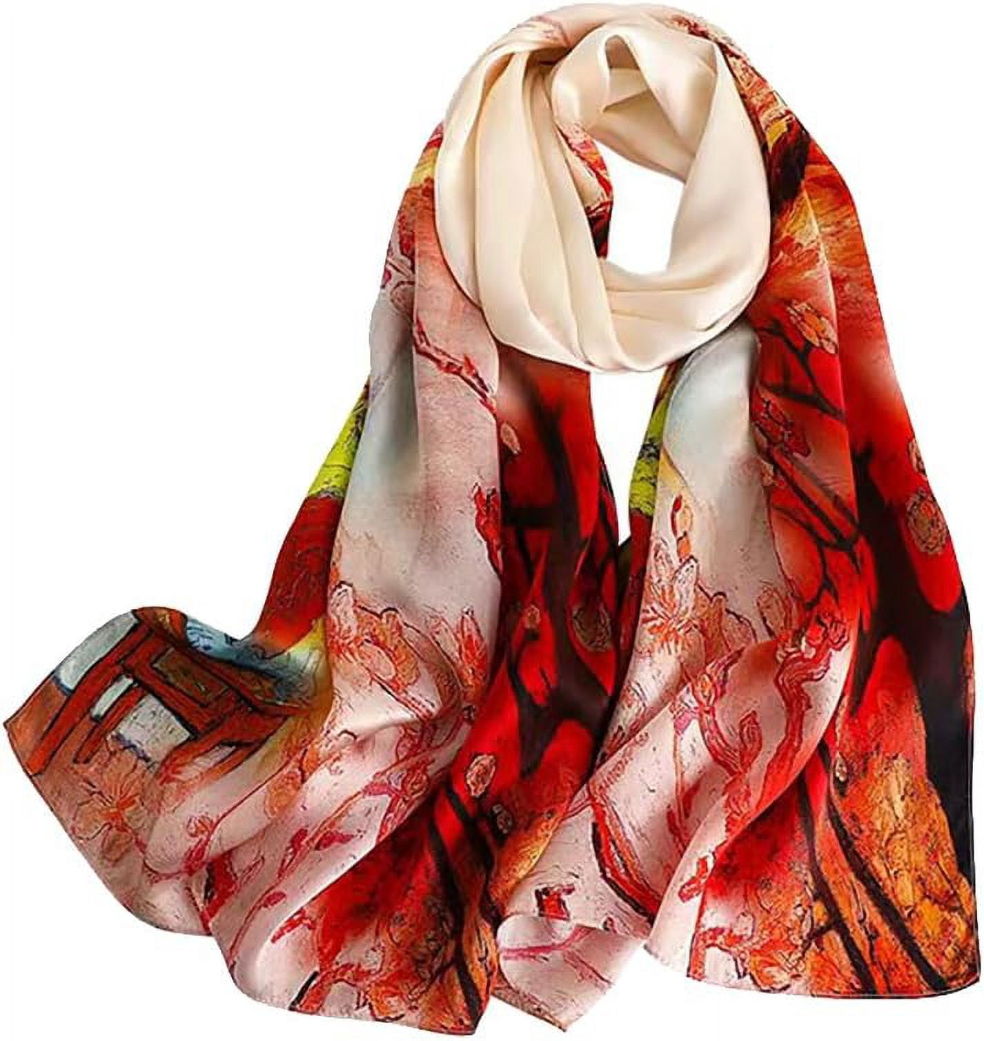 100% Mulberry Silk Long Scarf for Women Large Shawls for Headscarf and ...