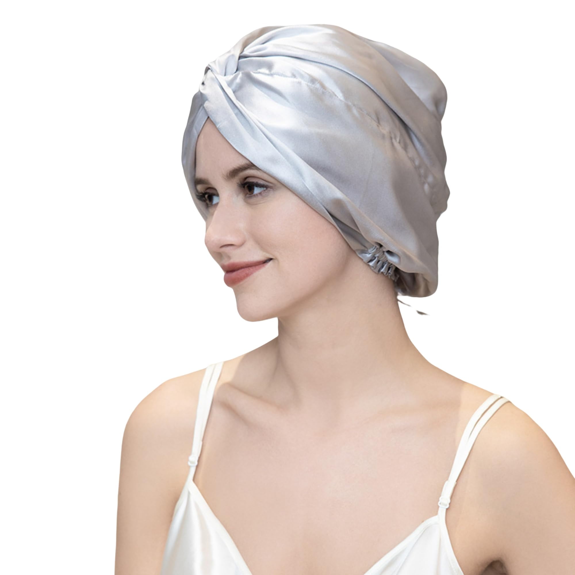 100% Mulberry Silk Reversible Sleep Bonnet – 22 Momme, Double-Layer Hair Wrap & Night Cap for ...