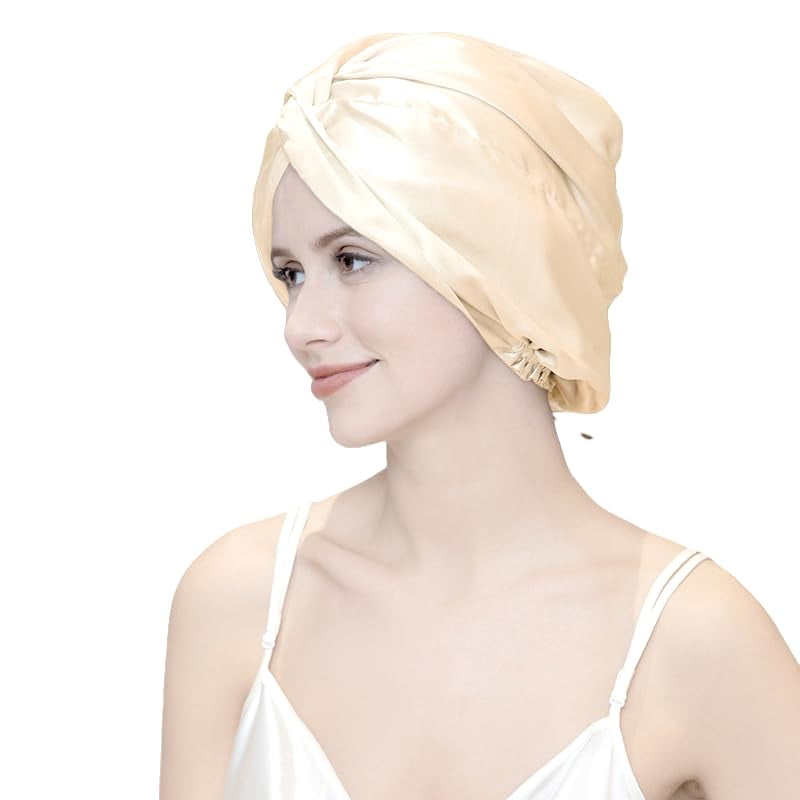 100% Mulberry Silk Reversible Sleep Bonnet – 22 Momme, Double-Layer ...
