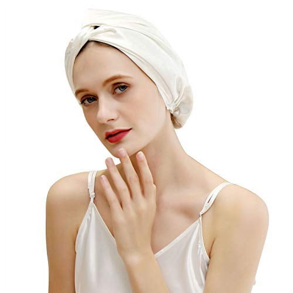 100% Mulberry Silk Sleep Cap for Women Hair Care,Natural Silk Night ...