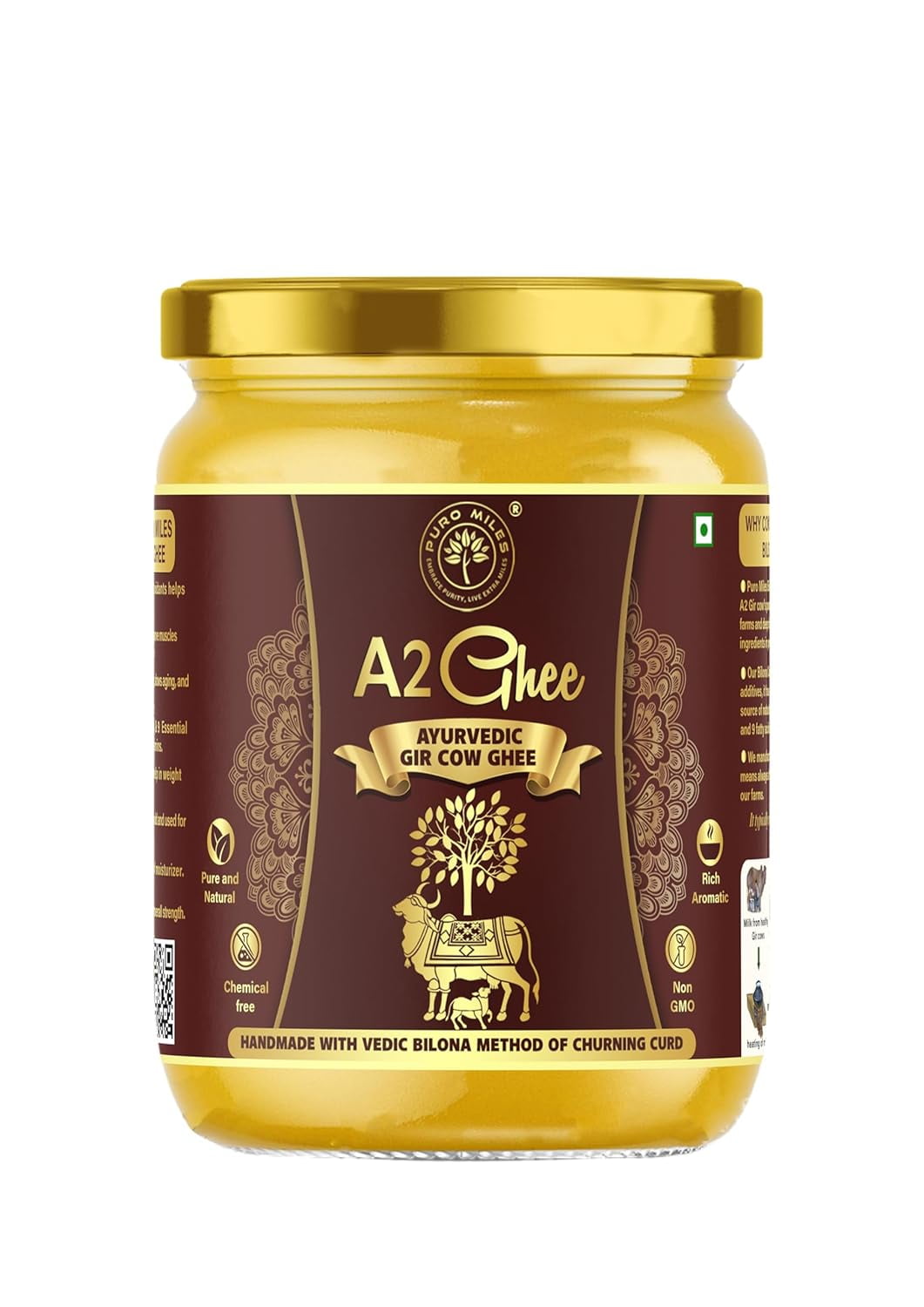 100% Natural A2 Ayurvedic Gir Cow Desi Ghee By Puro Miles | Natural ...