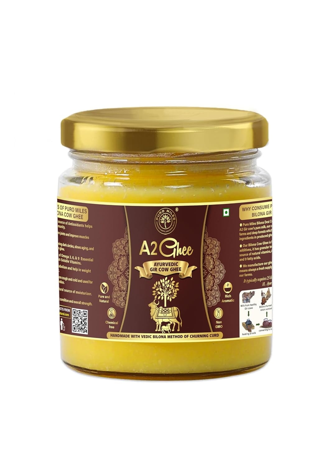 100% Natural A2 Ayurvedic Gir Cow Desi Ghee By Puro Miles | Natural ...