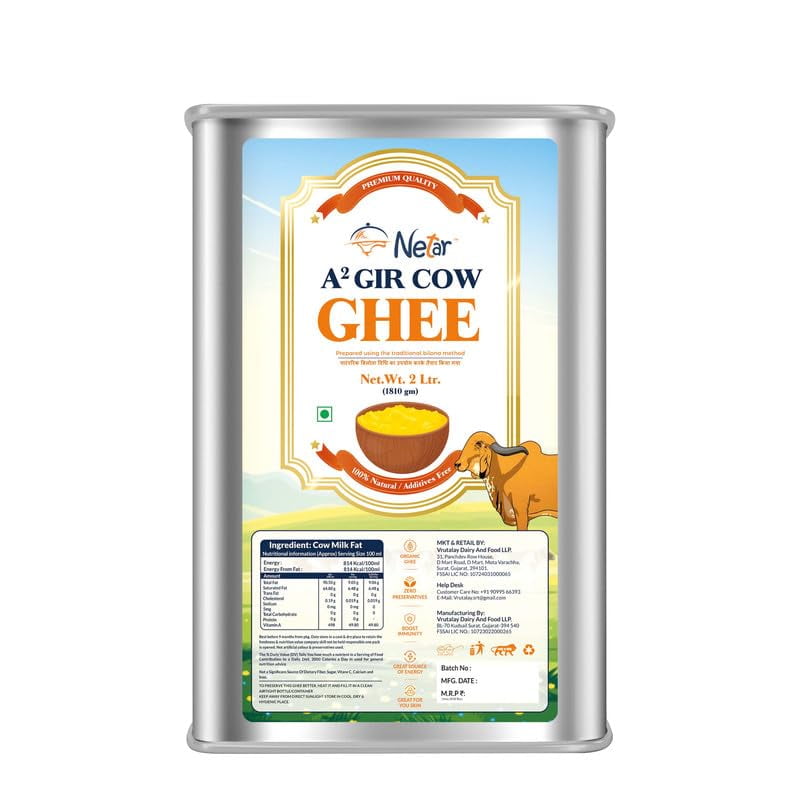 100% Natural A2 Gir Cow Ghee By Netar | Rich In Vitamins A, E Healthy ...