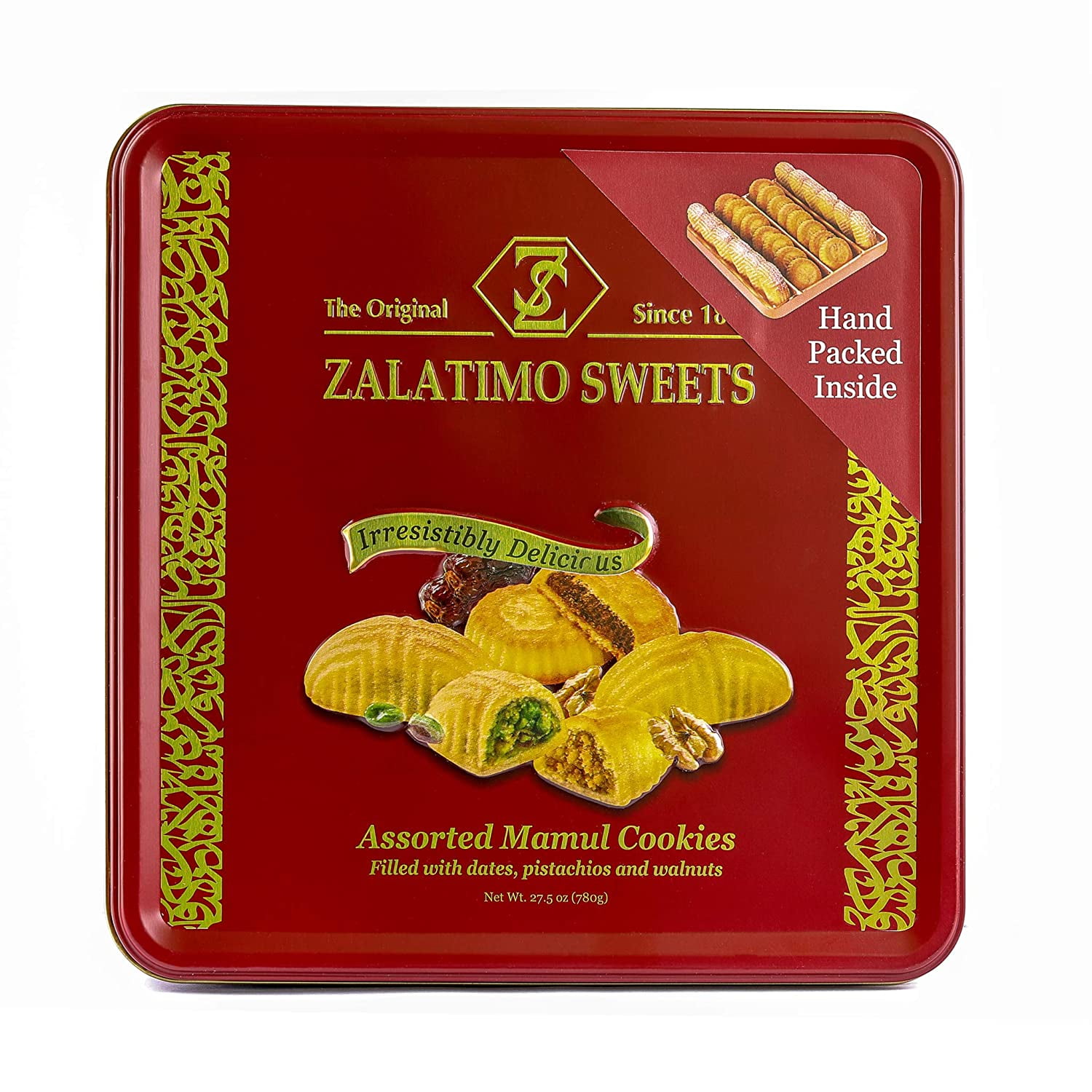 The 100% All Natural Assorted Mamoul Shortbread Cookies, Square Metal ...